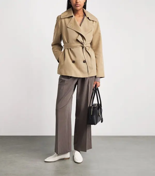 Varley Maddox Cropped Trench Coat - Beige