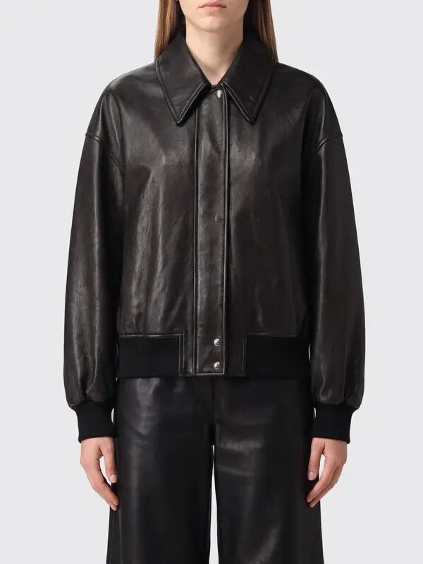 Khaite Leather Bomber Jacket