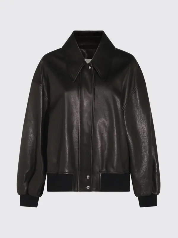 Khaite Leather Bomber Jacket