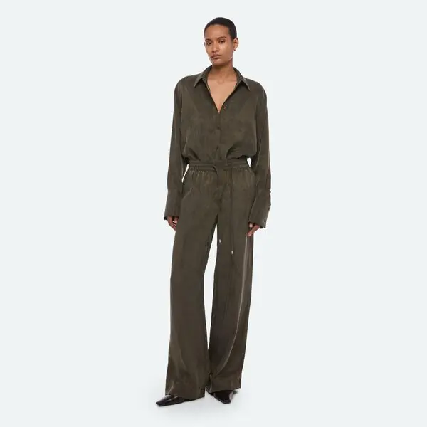 Helmut Lang Fluid Pull-on Pants - Dark Moss