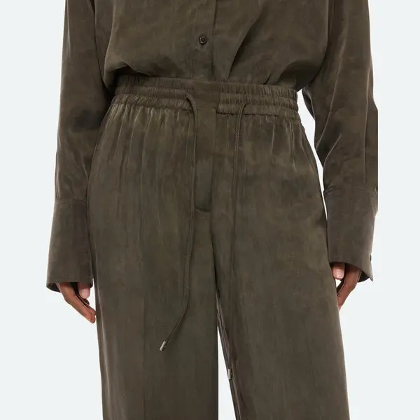 Helmut Lang Fluid Pull-on Pants - Dark Moss