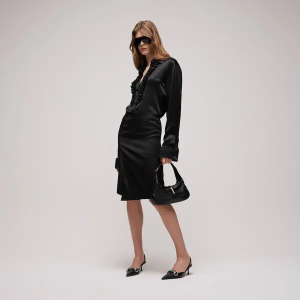 Gucci Leather Horsebit Slingback Pumps - Black