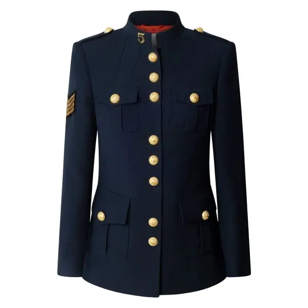 THE EXTREME COLLECTION Navy Military Jacket With "number 5" Embroidery