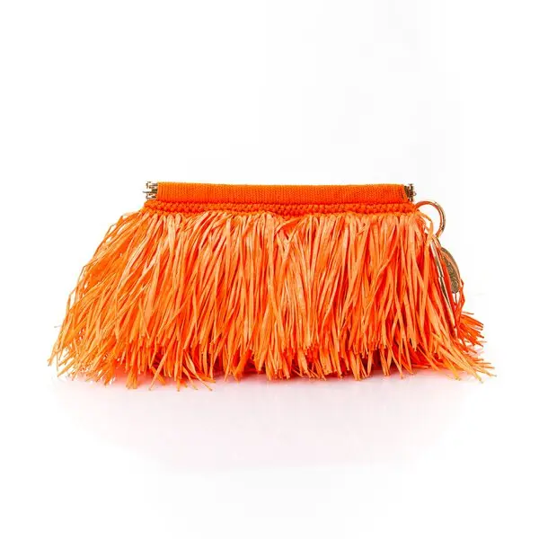 SPEIRA Clutch With Raffia Fringes