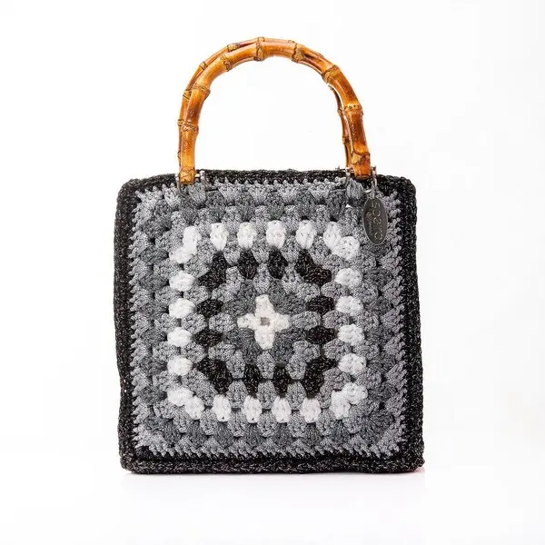 SPEIRA Granny's Square Tote Bag Silver