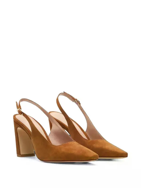 STUART WEITZMAN Stassi Slingback Suede Pumps - Brown