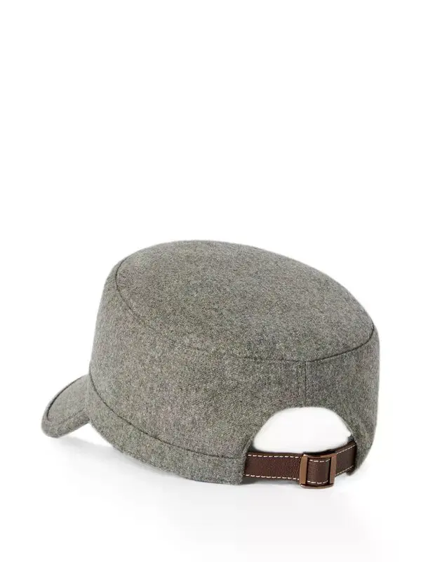 Brunello Cucinelli Virgin Wool Flannel Field Cap - Grey