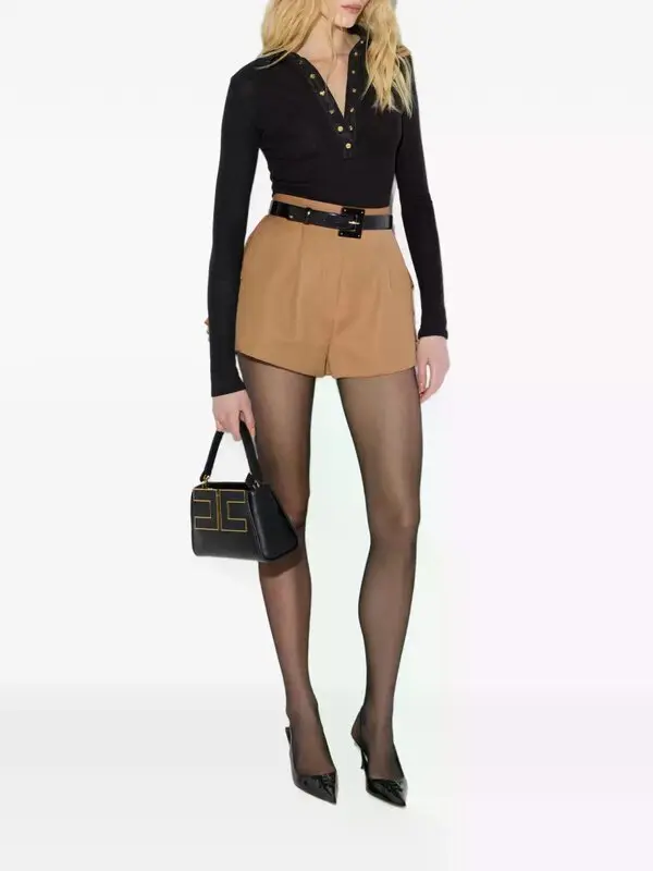 Elisabetta Franchi Gabardine Shorts With Flounces