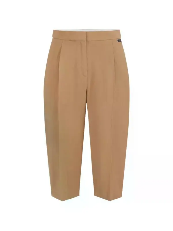 Elisabetta Franchi Flowing Gabardine Trousers - Camel