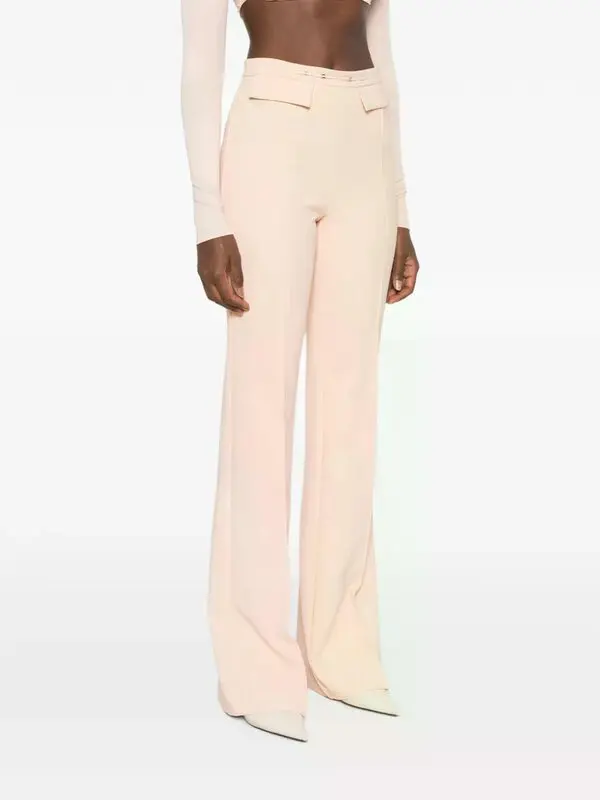 Elisabetta Franchi Logo Plaque Flared Trousers - Pink