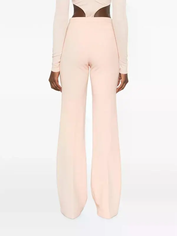 Elisabetta Franchi Logo Plaque Flared Trousers - Pink