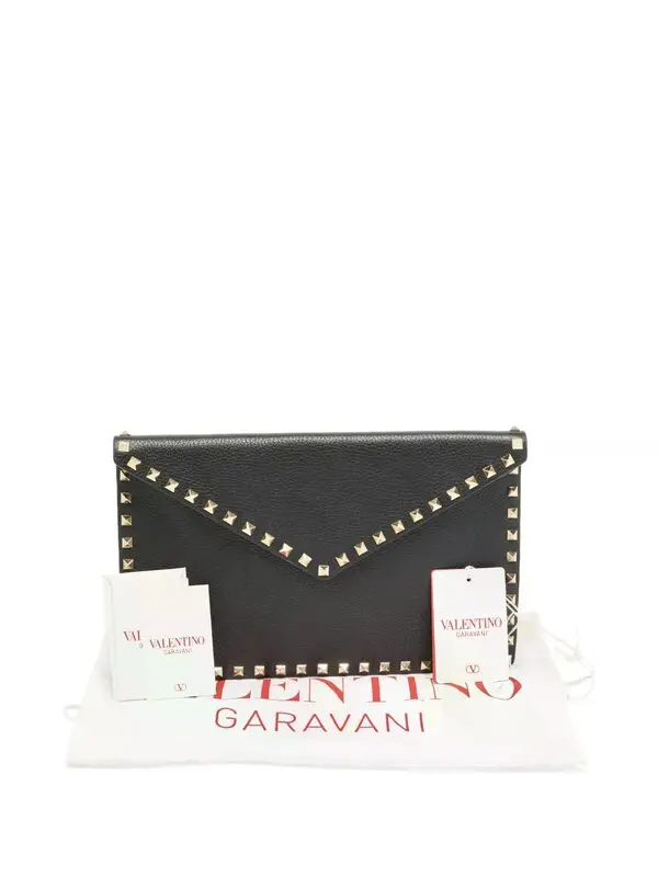Valentino Garavani Rockstud Envelope Clutch Bag - Black