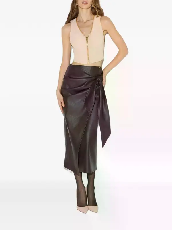 Elisabetta Franchi Sleeveless Technical Fabric Top With Zip Closure