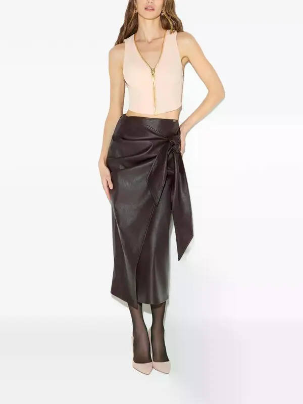 Elisabetta Franchi Sleeveless Technical Fabric Top With Zip Closure - Pink