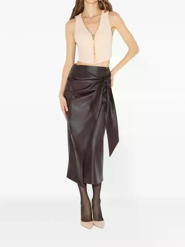 Elisabetta Franchi Sleeveless Technical Fabric Top With Zip Closure