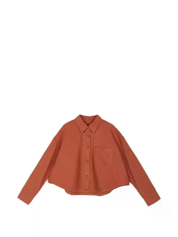 JNBY Cropped Button-up Shirt - Brown