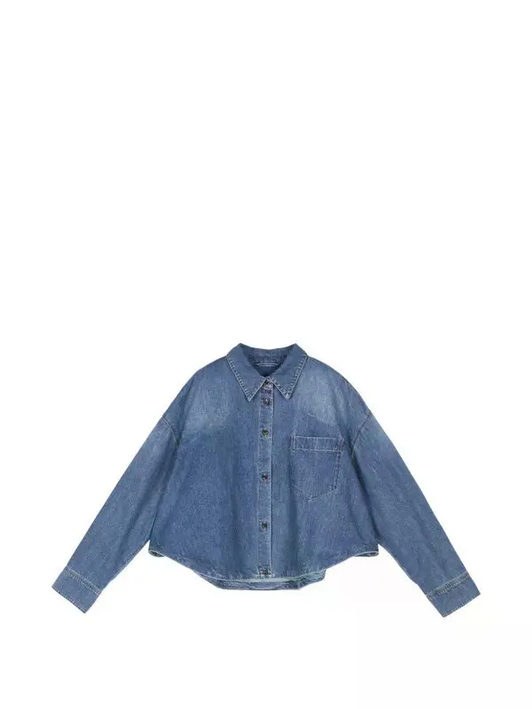JNBY Denim Shirt With Classic Collar And Chest Pocket - Blue