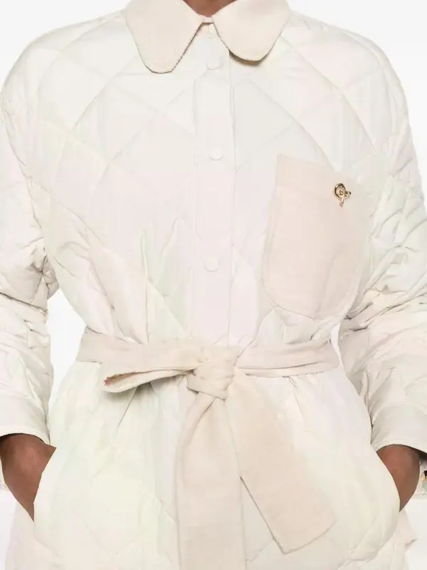 Fabiana Filippi Quilted Belted Coat - Neutrals