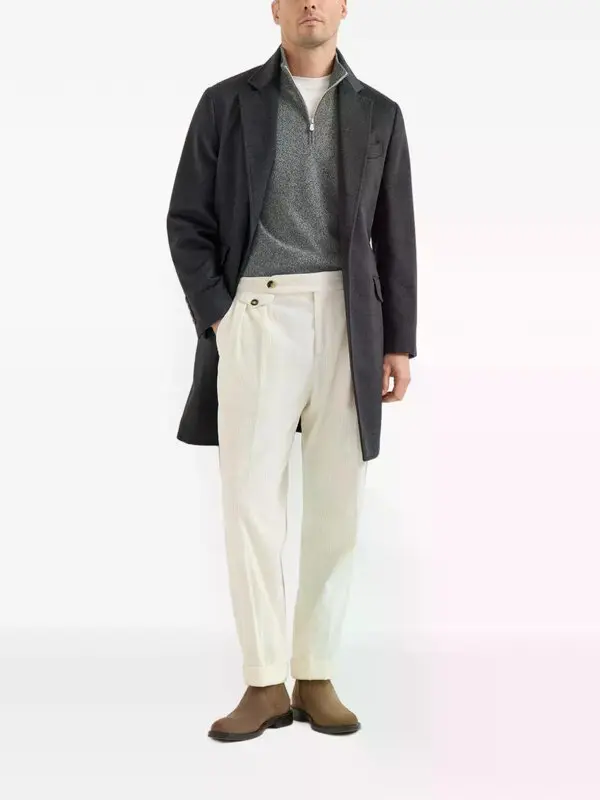 Brunello Cucinelli Mouliné Cashmere Sweater With Half Zip