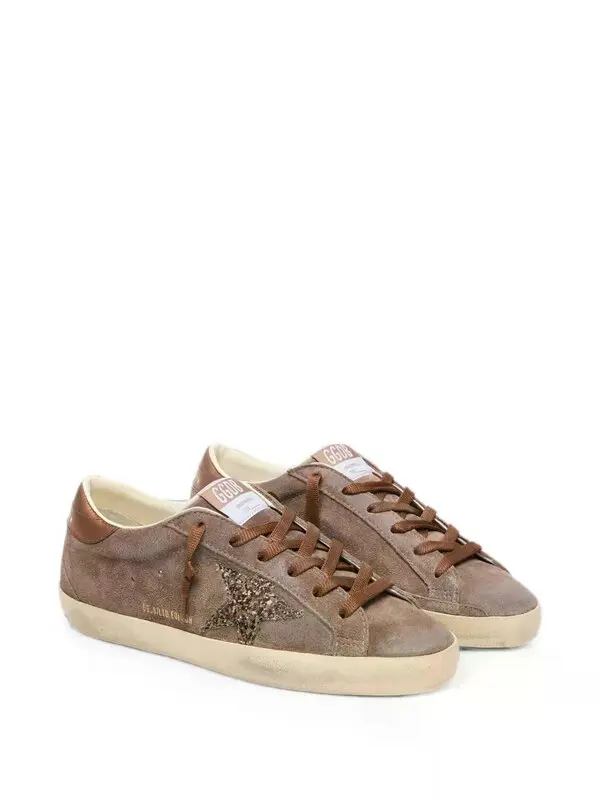 GOLDEN GOOSE Super Star Suede Glitter Star Sneakers