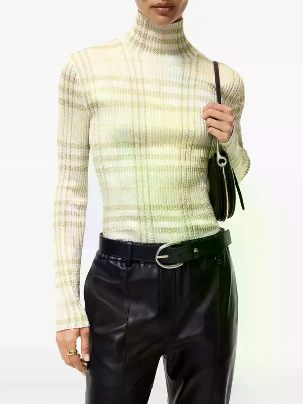 Burberry Check Viscose Turtleneck Sweater