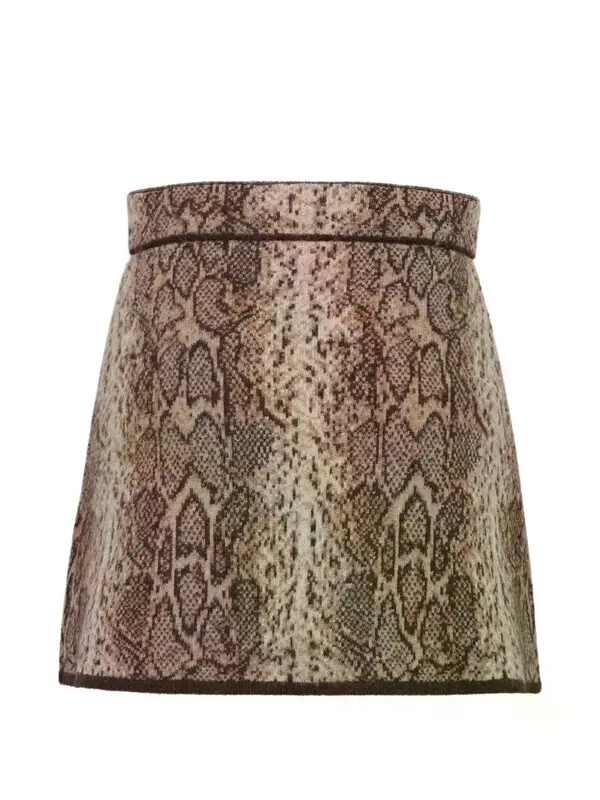 Cara Cara Dayton Snakeskin-print Mini Skirt - Brown