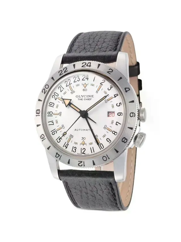 GLYCINE Airman Vintage The Chief Gmt 40mm Watch - White
