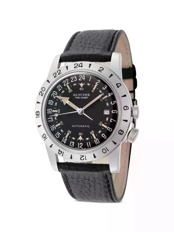 GLYCINE Airman The Chief Purist 40mm Automatic Watch With Rotating Bezel - Black