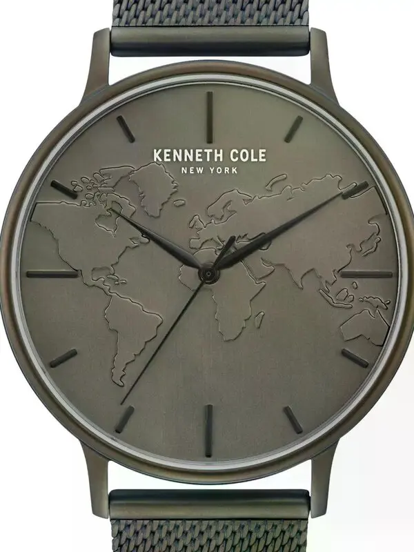 KENNETH COLE 42mm World Map Motif Watch - Grey