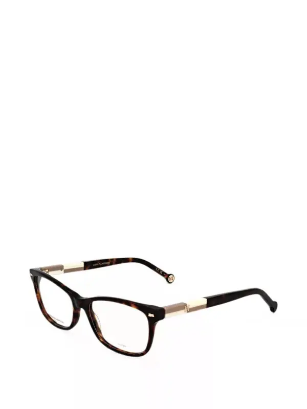 Carolina Herrera Tortoiseshell-effect Rectangle-frame Glasses