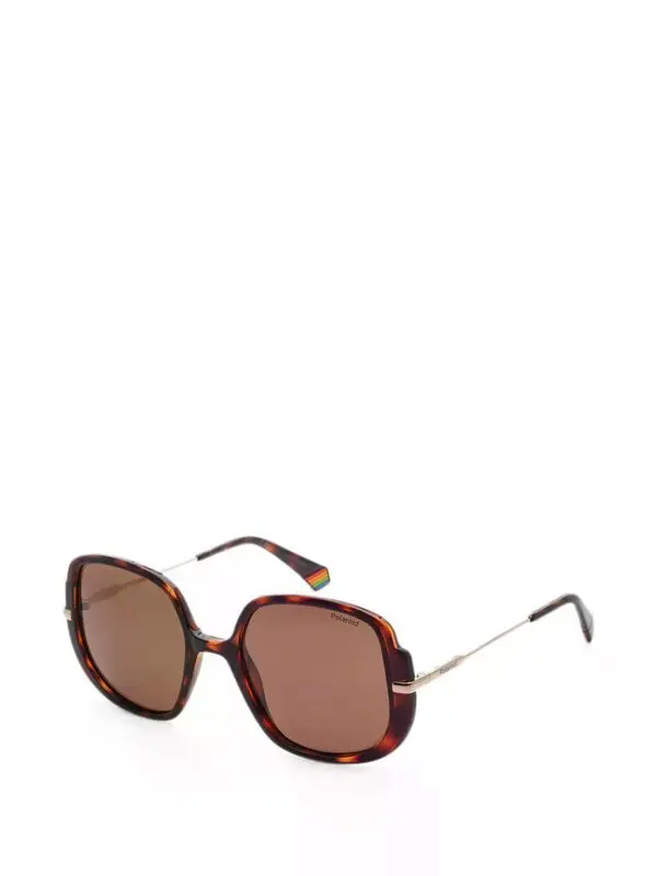 POLAROID Tortoiseshell-effect Square-frame Sunglasses