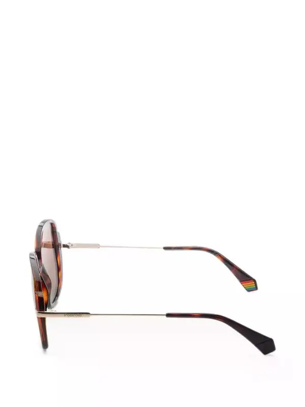 POLAROID Tortoiseshell-effect Square-frame Sunglasses - Brown