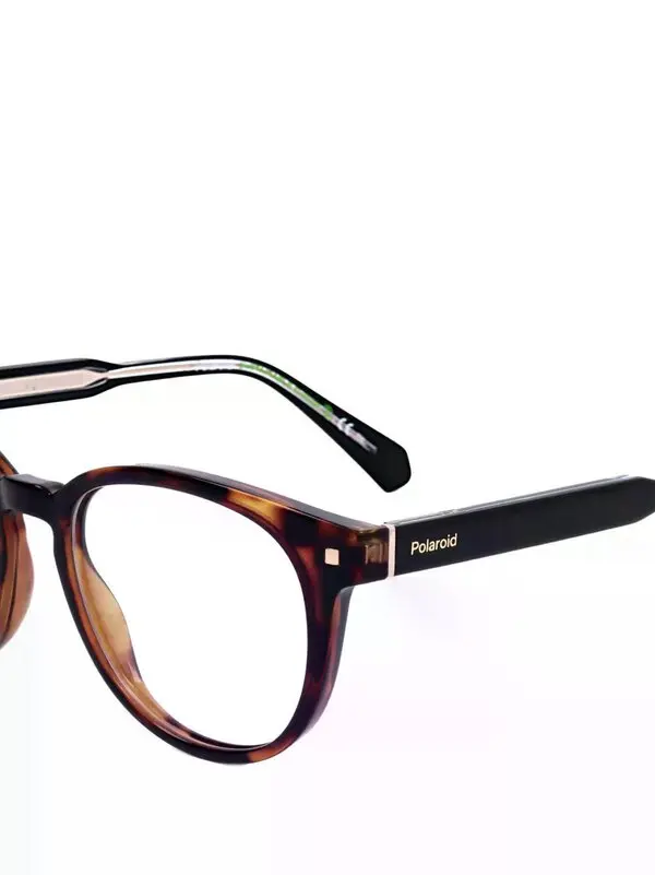POLAROID Tortoiseshell-effect Round Frame Eyeglasses