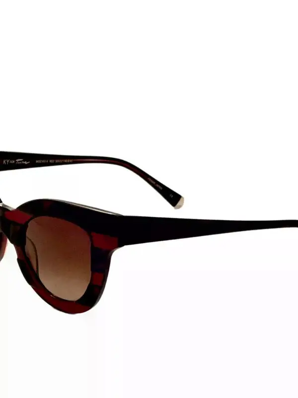 TURA X Kate Young Christy Tortoiseshell Effect Cat-eye Sunglasses - Black