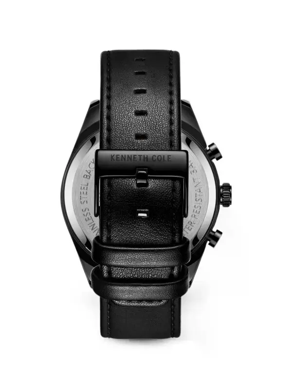 KENNETH COLE Chronograph Leather 48mm Watch