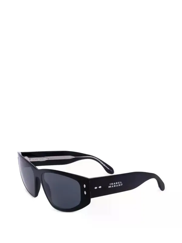 Isabel Marant Étoile Logo Print Rectangle Frame Sunglasses - Black