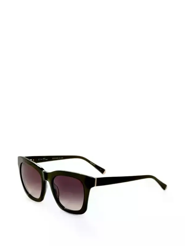 TURA Marley Square Frame Sunglasses - Green