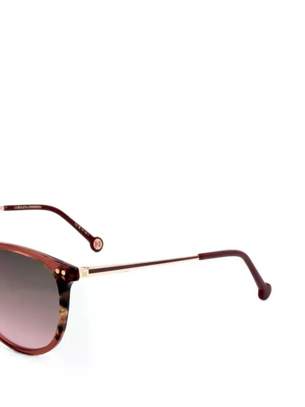 Carolina Herrera Tortoiseshell-effect Round-frame Sunglasses