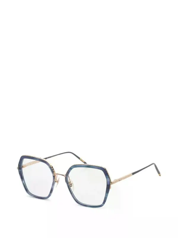 Chopard Geometric-frame Glasses - Blue