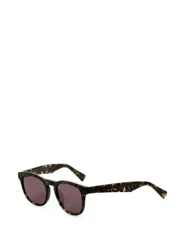 John Varvatos Matte Camouflage-pattern Square-frame Sunglasses - Brown