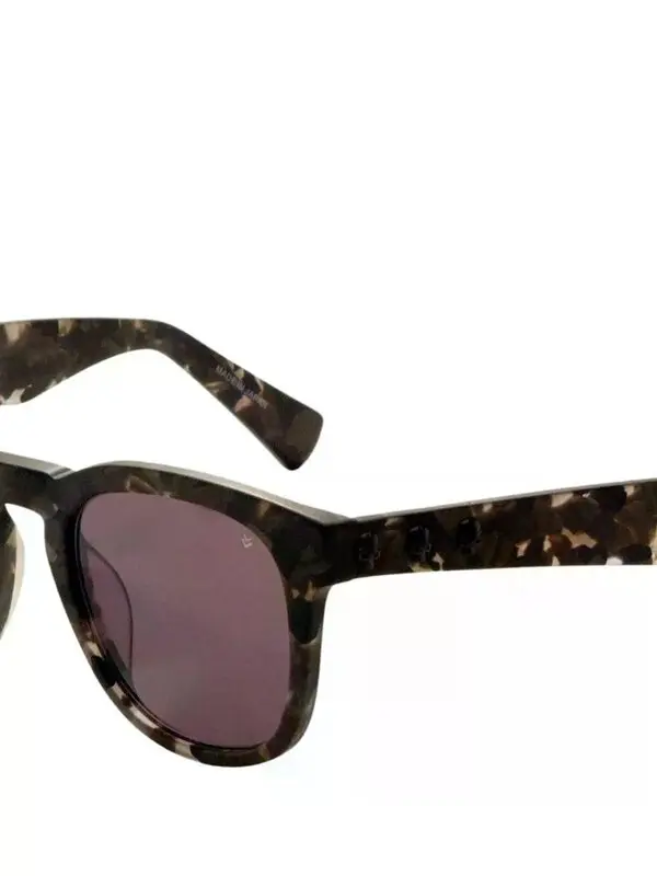 John Varvatos Matte Camouflage-pattern Square-frame Sunglasses