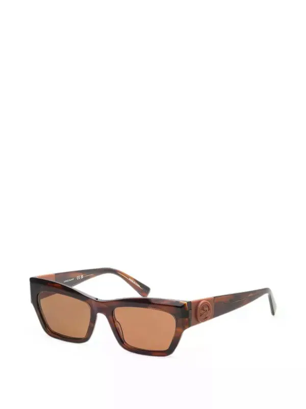 Longchamp Tortoiseshell-effect Logo-plaque Sunglasses