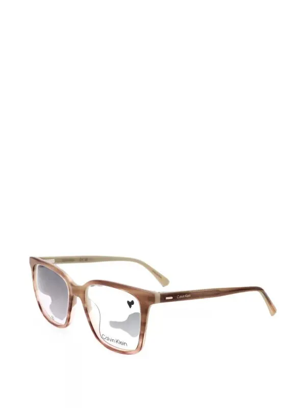 Calvin Klein Tortoiseshell-effect Square-frame Glasses