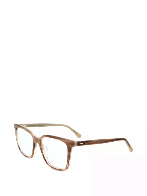 Calvin Klein Tortoiseshell-effect Square-frame Eyeglasses - Neutrals