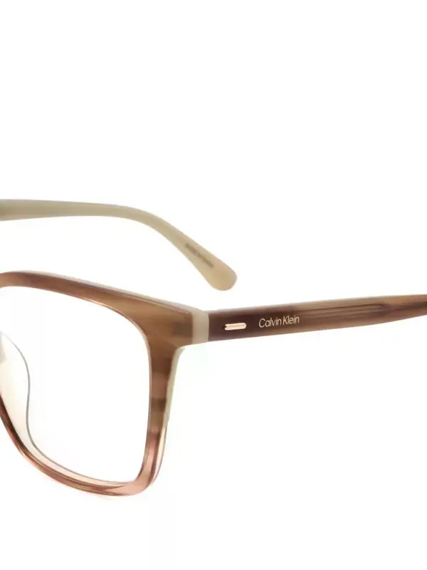 Calvin Klein Tortoiseshell-effect Square-frame Eyeglasses