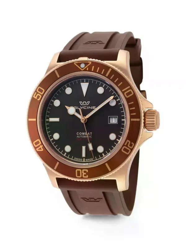 GLYCINE Combat Sub Bronze 42mm Watch - Brown