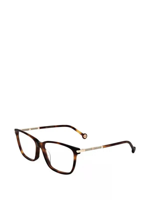 Carolina Herrera Tortoiseshell-effect Glitter-detail Glasses - Brown