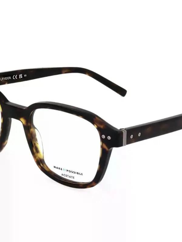Tommy Hilfiger Tortoiseshell-effect Square-frame Glasses