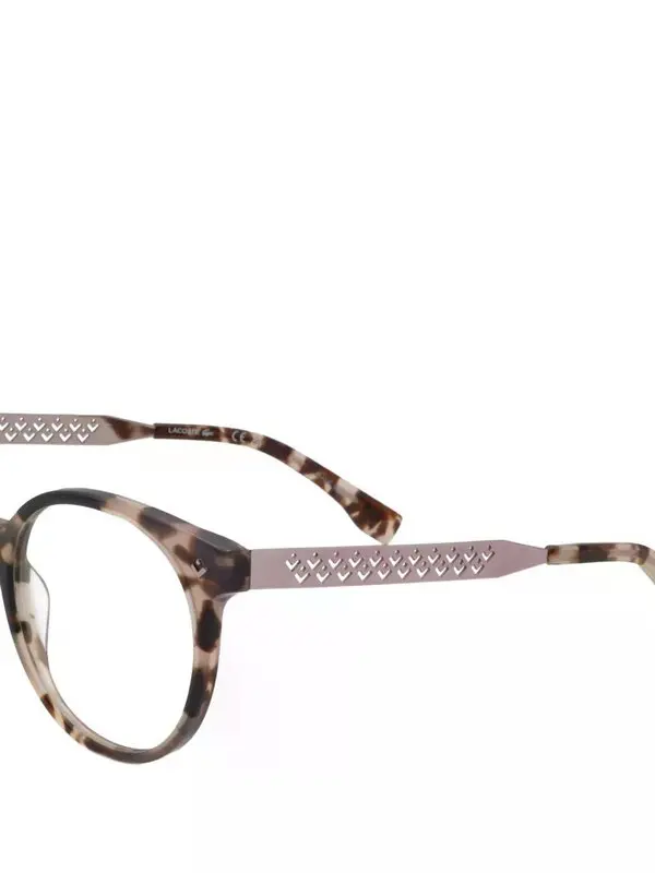 Lacoste Tortoiseshell-effect Round Frame Eyeglasses - Brown