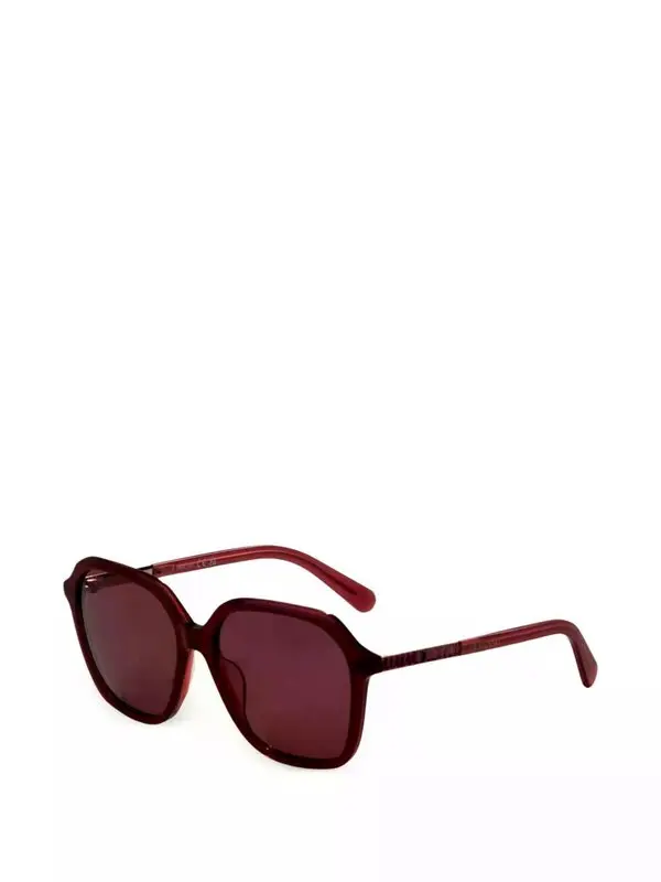 SWAROVSKI Crystal Embellished Geometric Frame Sunglasses - Brown